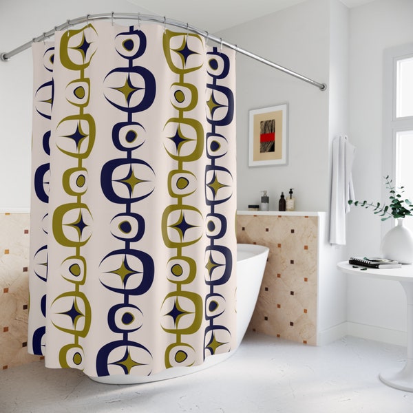 Mid Century Modern Curtain Etsy