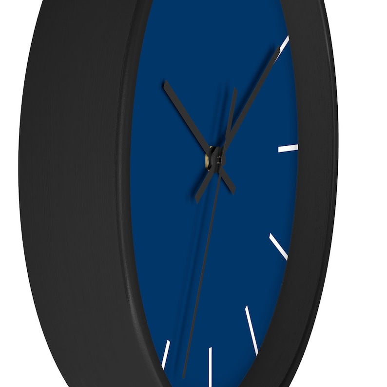 Navy Blue Wall Clock Classic Minimalist Wall Clock Wooden - Etsy