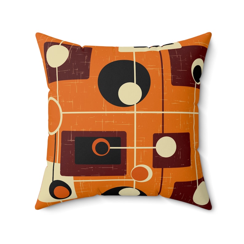Mid Century Modern Throw Pillow Cover Atomic Starburst Retro Home Decor ...