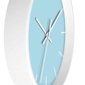Blue Wall Clock Modern Minimalist Clock Kitchen Silent Wooden Wall ...