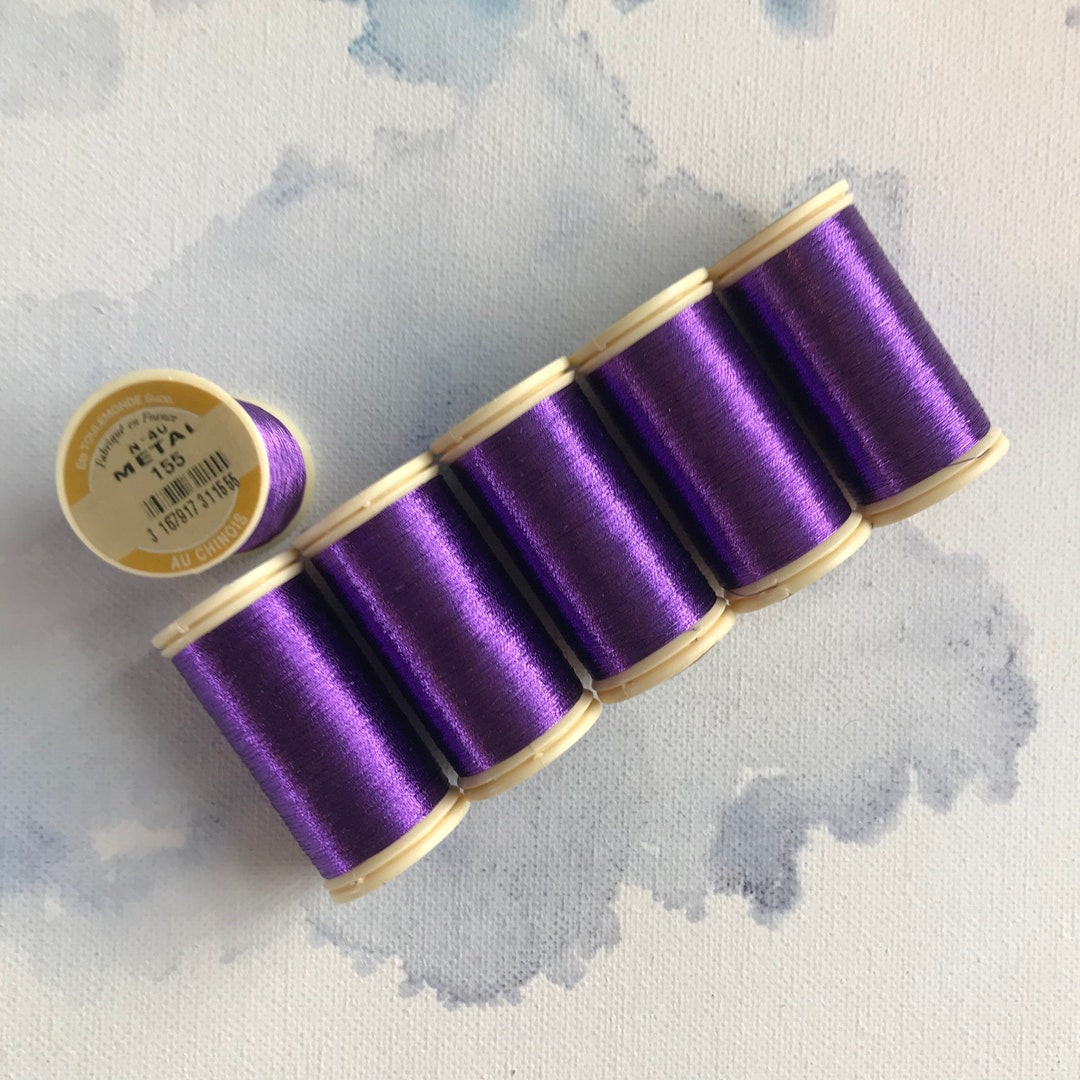 Sajou No. 155 Violet, Metallic Thread, Fil Au Chinois Luneville Tambour ...