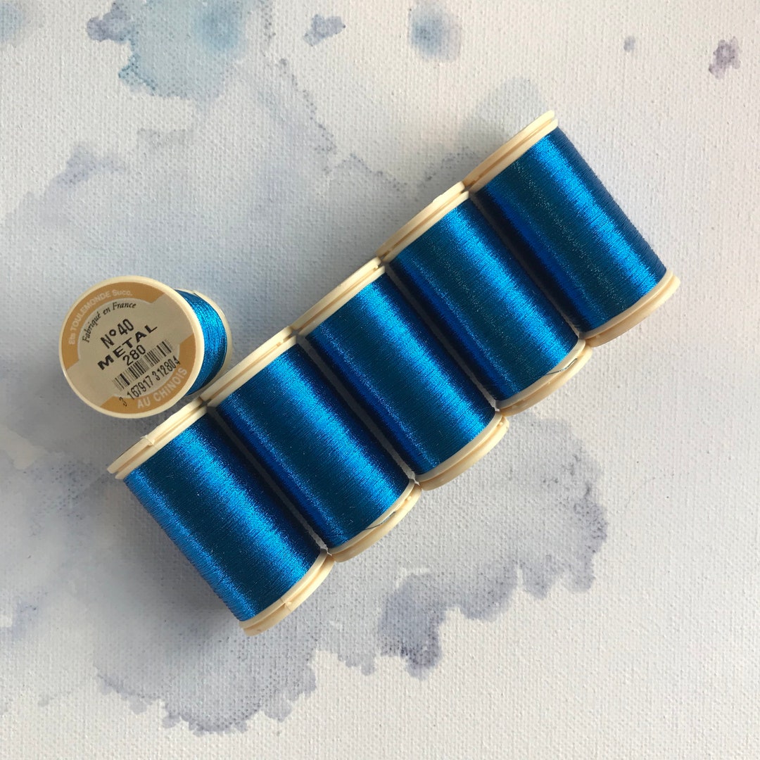 Sajou No. 280 Turquoise, Metallic Thread, Fil Au Chinois Luneville ...