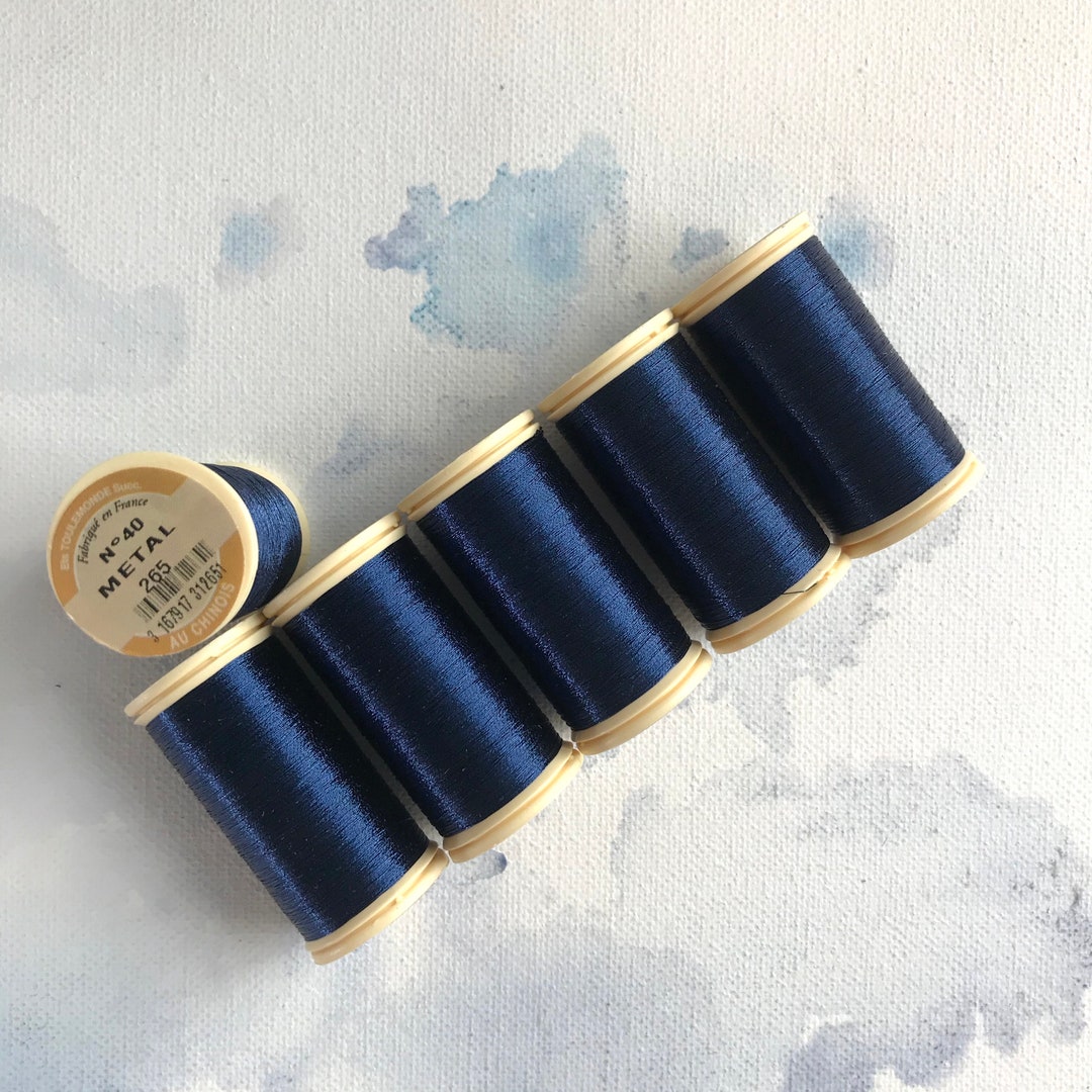 Sajou No. 265 Navy Blue, Metallic Thread, Fil Au Chinois Luneville ...