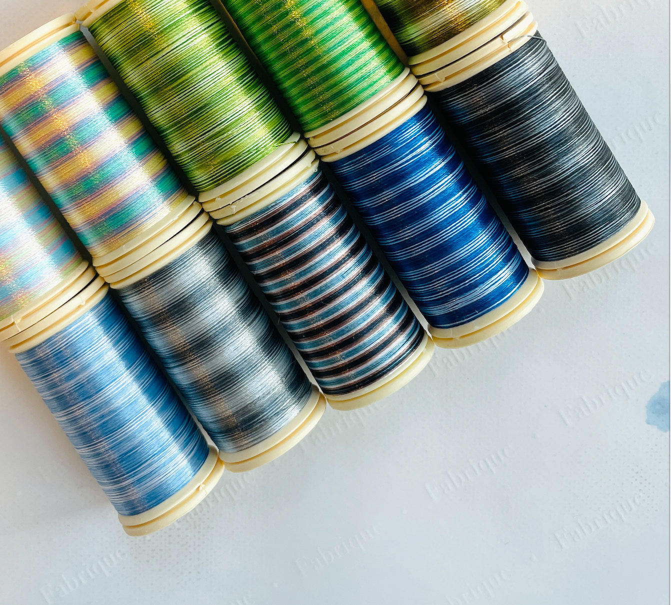 Sajou glossy variegated thread spool Blue Grey group Fil Au | Etsy