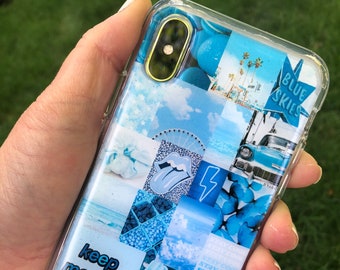 Blue Collage Phone Case - Etsy