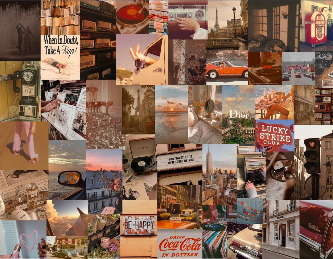 Vintage Collage Computer Background - Etsy
