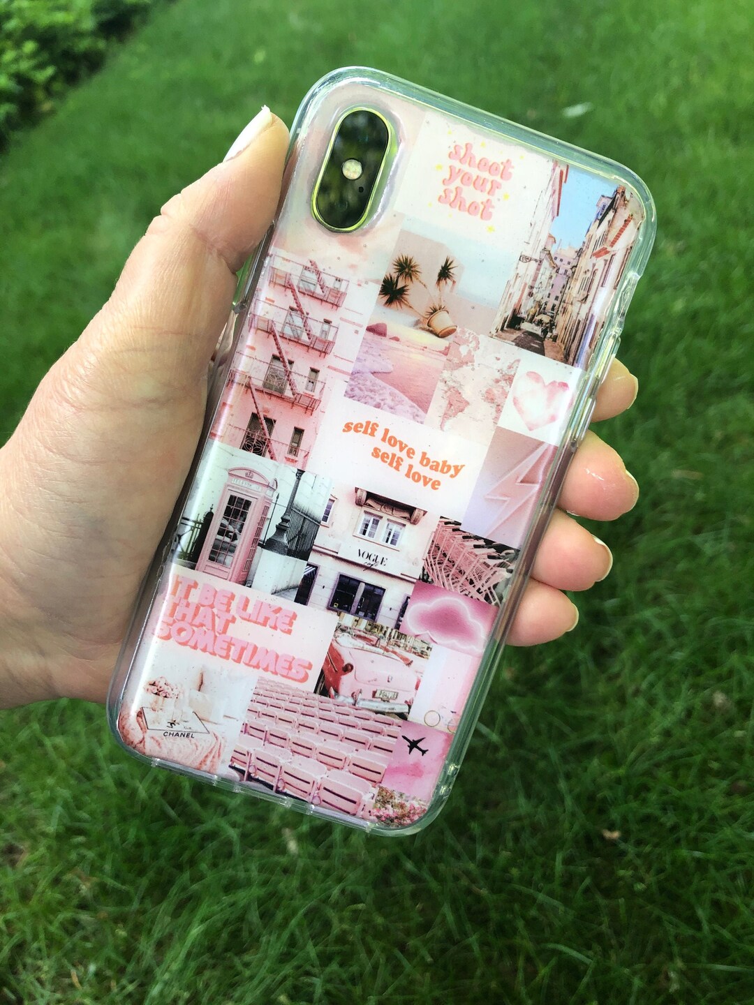 Light Pink Collage Phone Case - Etsy