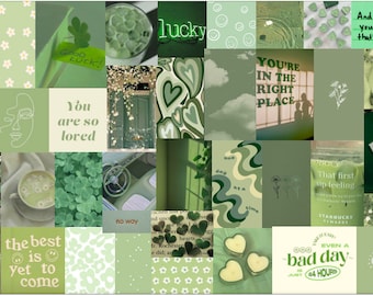 Green Aesthetic Computer Wallpaper Collage - Etsy
