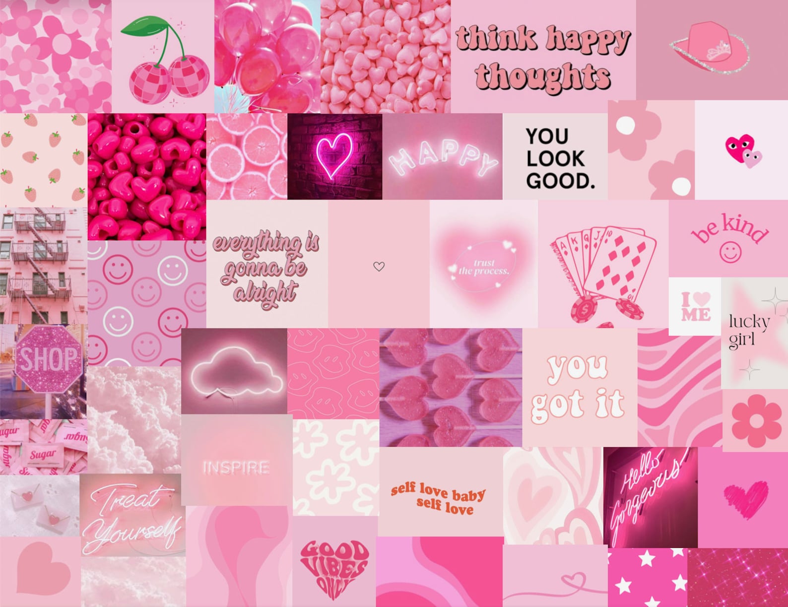 Pink Collage Computer Background - Etsy