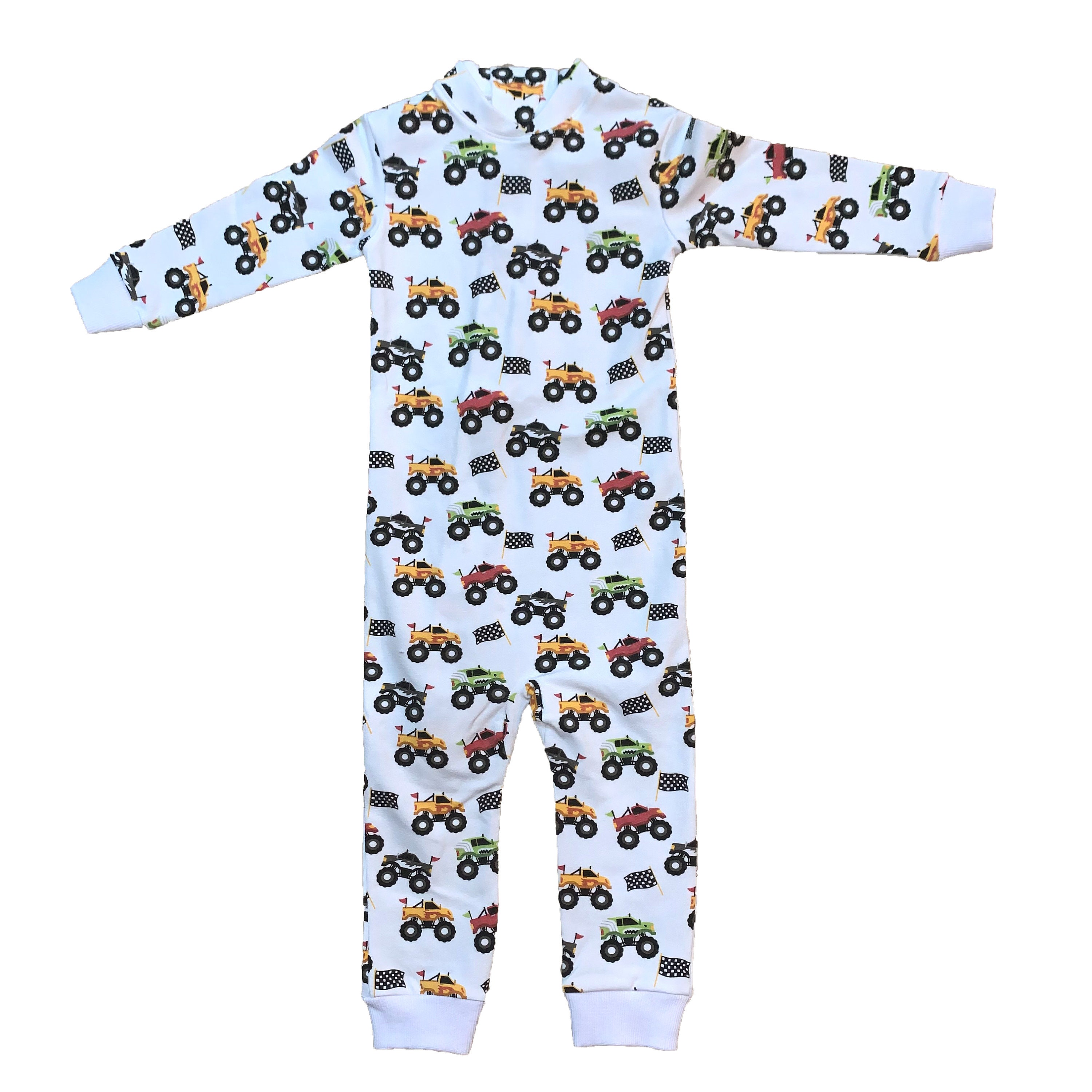 Monster Truck Zipper Back Pajamas - Etsy