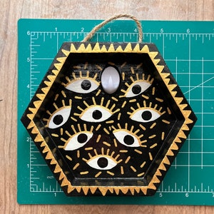 Small Hand Painted Wooden Shadow Boxes Wall Decor Jewelry Key Hangers ...