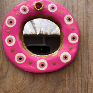 Small Handmade Clay Wall Hanging Decor Mirrors - Etsy