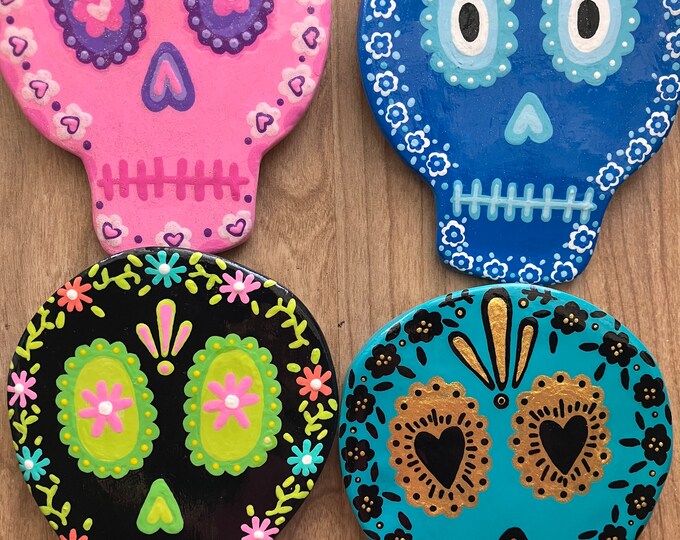 Sugar Skull Calavera Clay Wall Hanging - Etsy