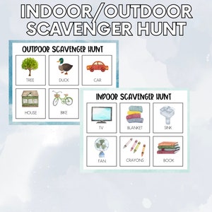 Indoor Outdoor Scavenger Hunt Prek | Scavenger Hunt for Kids | Activity ...