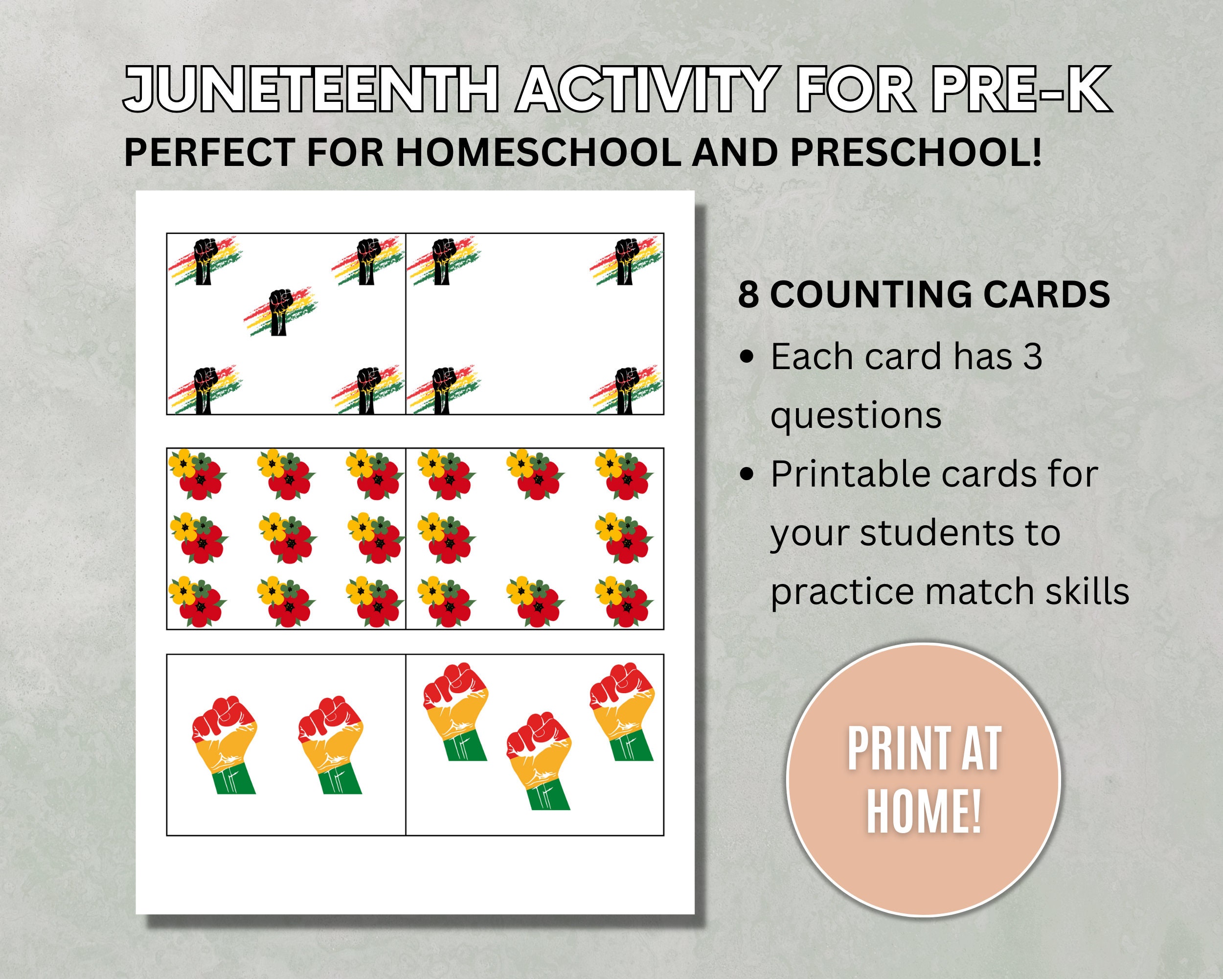 Juneteenth Counting Exercise for Pre-k | Counting Activity for Kids ...
