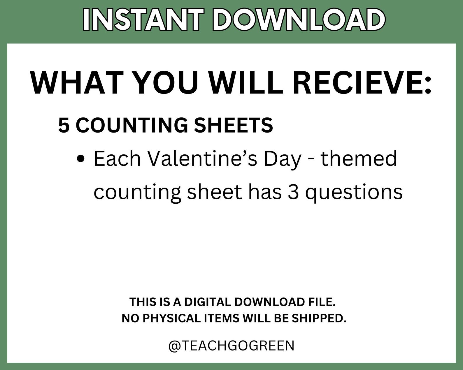 Valentine's Counting Cards for Kids | Preschool and Kindergarten ...