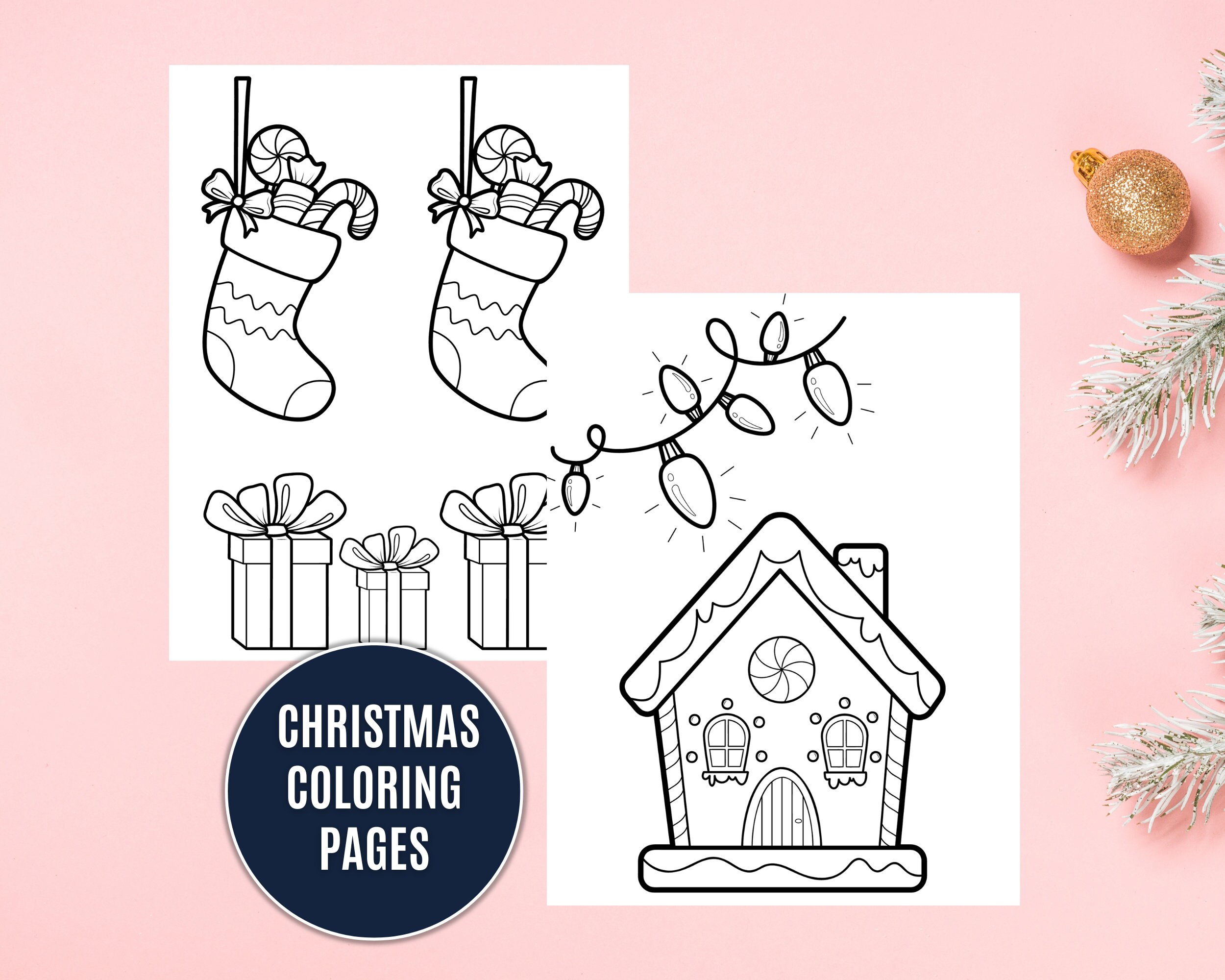 Christmas Printable Coloring Pages | 6 Christmas Coloring Pages for ...