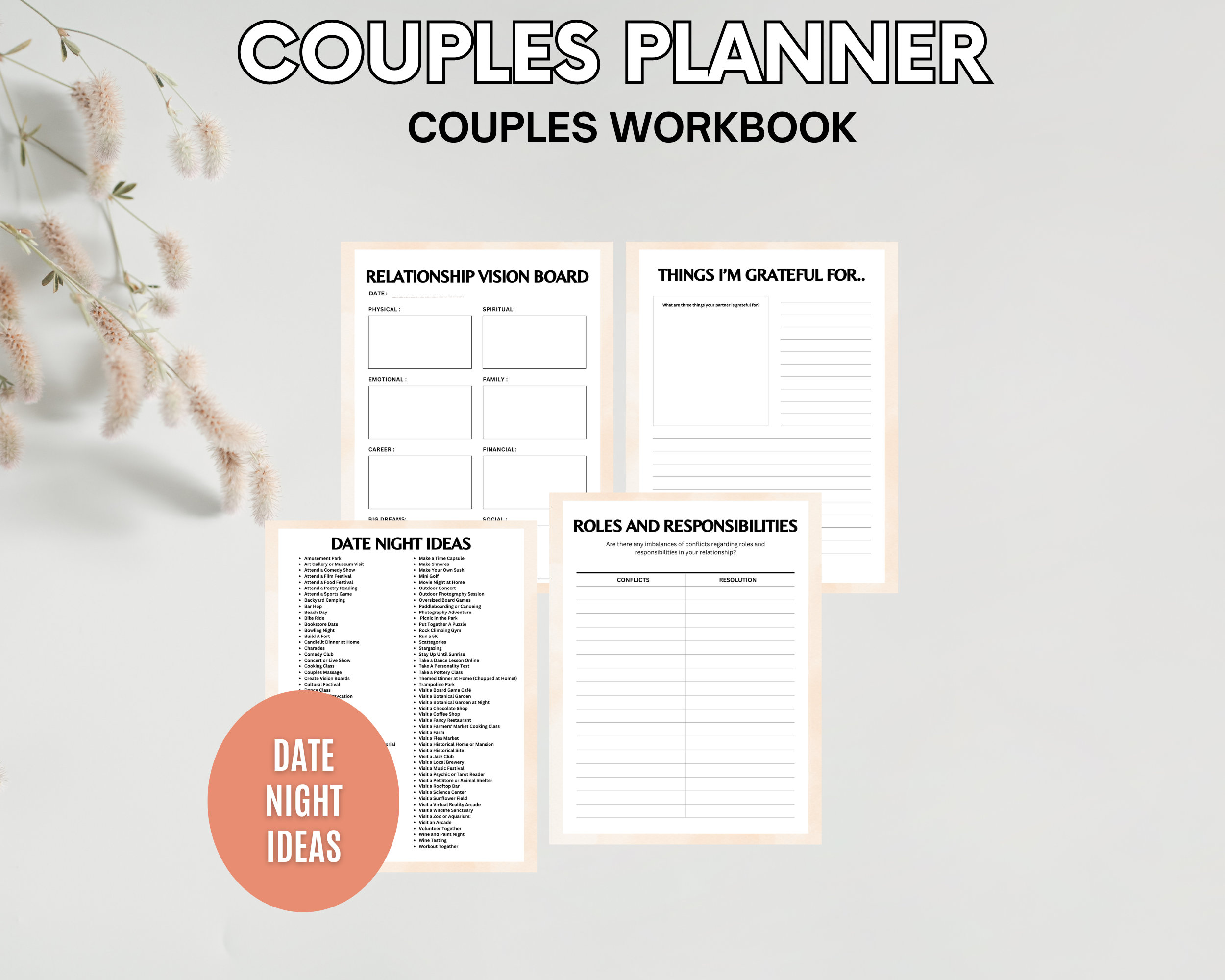 Printable Couples Journal | Couples Prompts | Relationship Journal | 85 ...