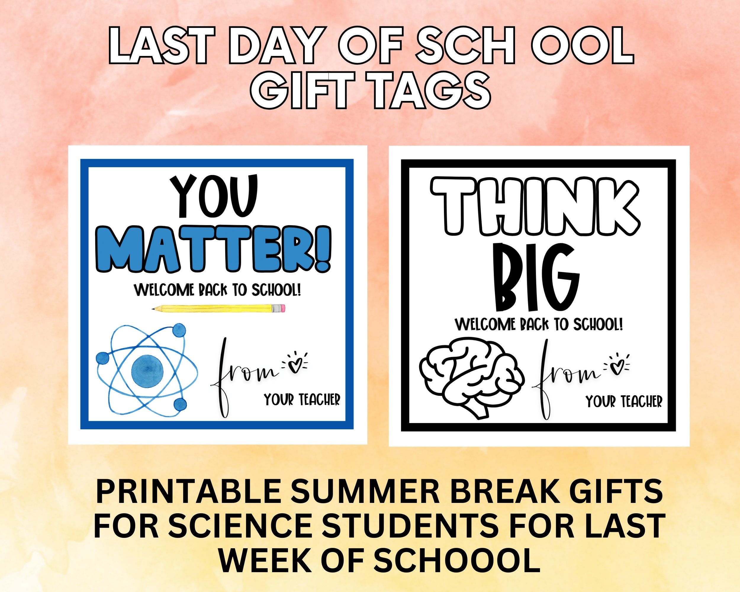 End of School Year Student Gift Tags | Teacher to Student Gift | Gift ...