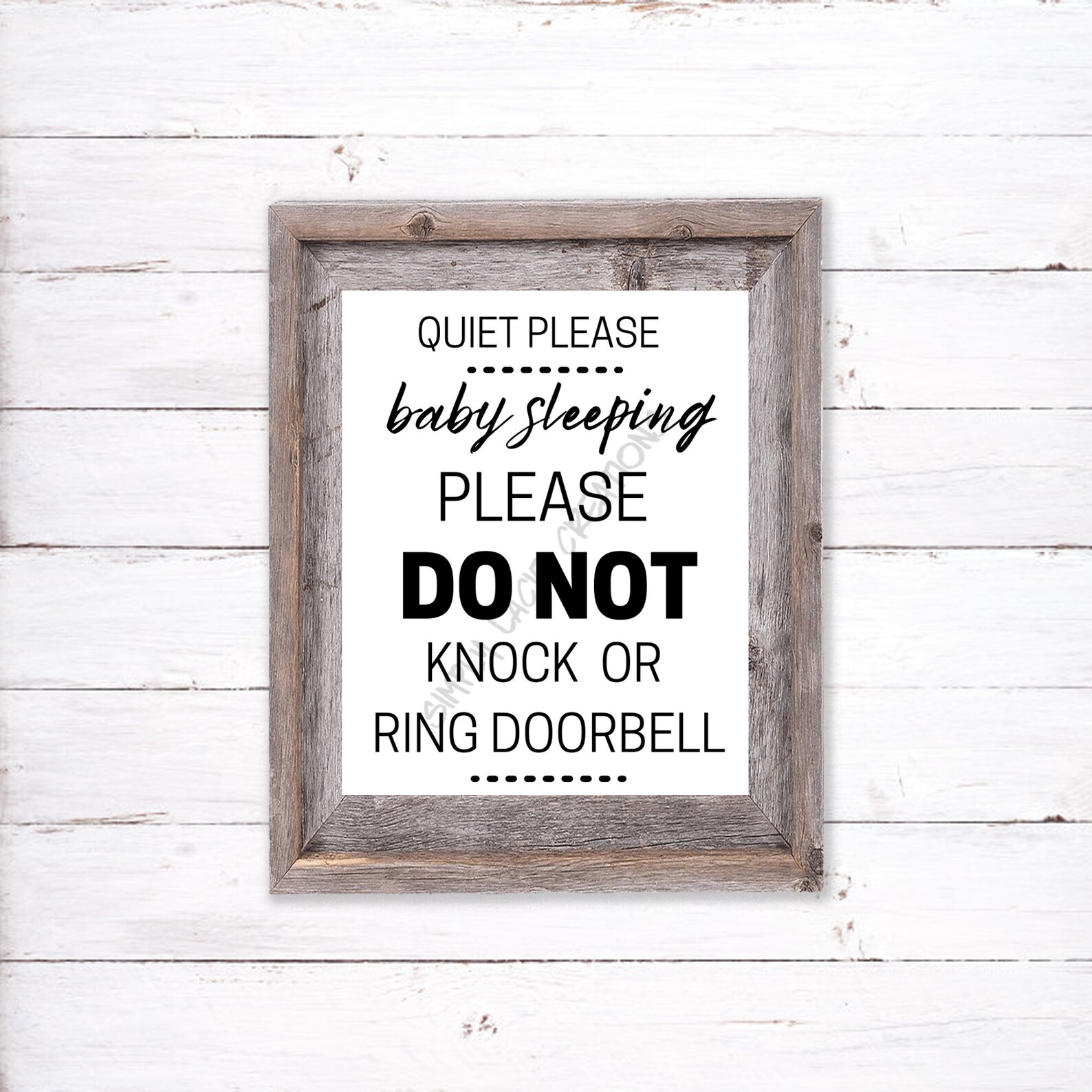 Quiet Baby Sleeping Sign, Sign for Newborn, Do Not Knock Baby Sign ...