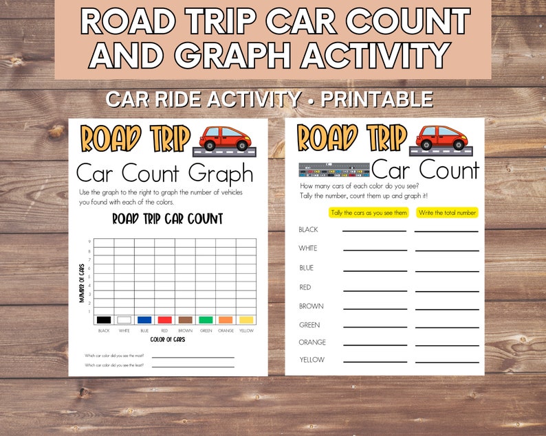 Road Trip Car Count Activity | Road Trip Activity | Long Car Ride ...