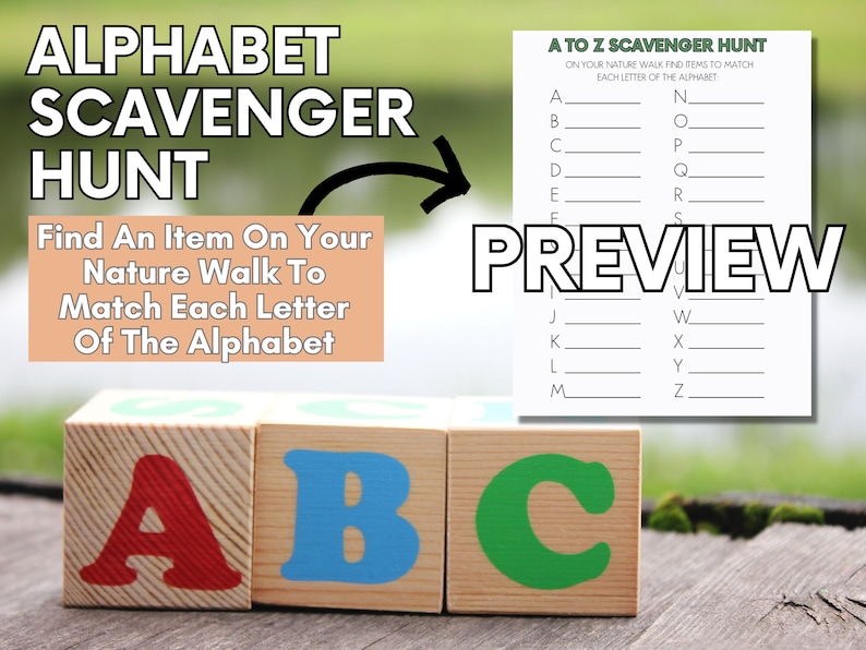 A-Z Nature Walk Scavenger Hunt - Etsy