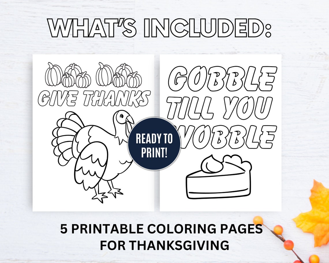 Thanksgiving Printable Coloring Pages | 5 Thanksgiving Coloring Pages ...