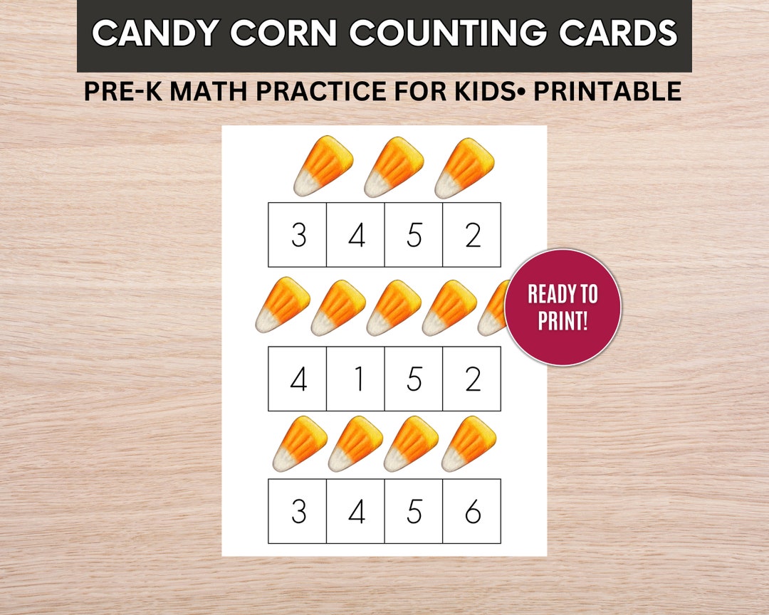 Candy Corn Counting Cards for Kids | Preschool and Kindergarten ...