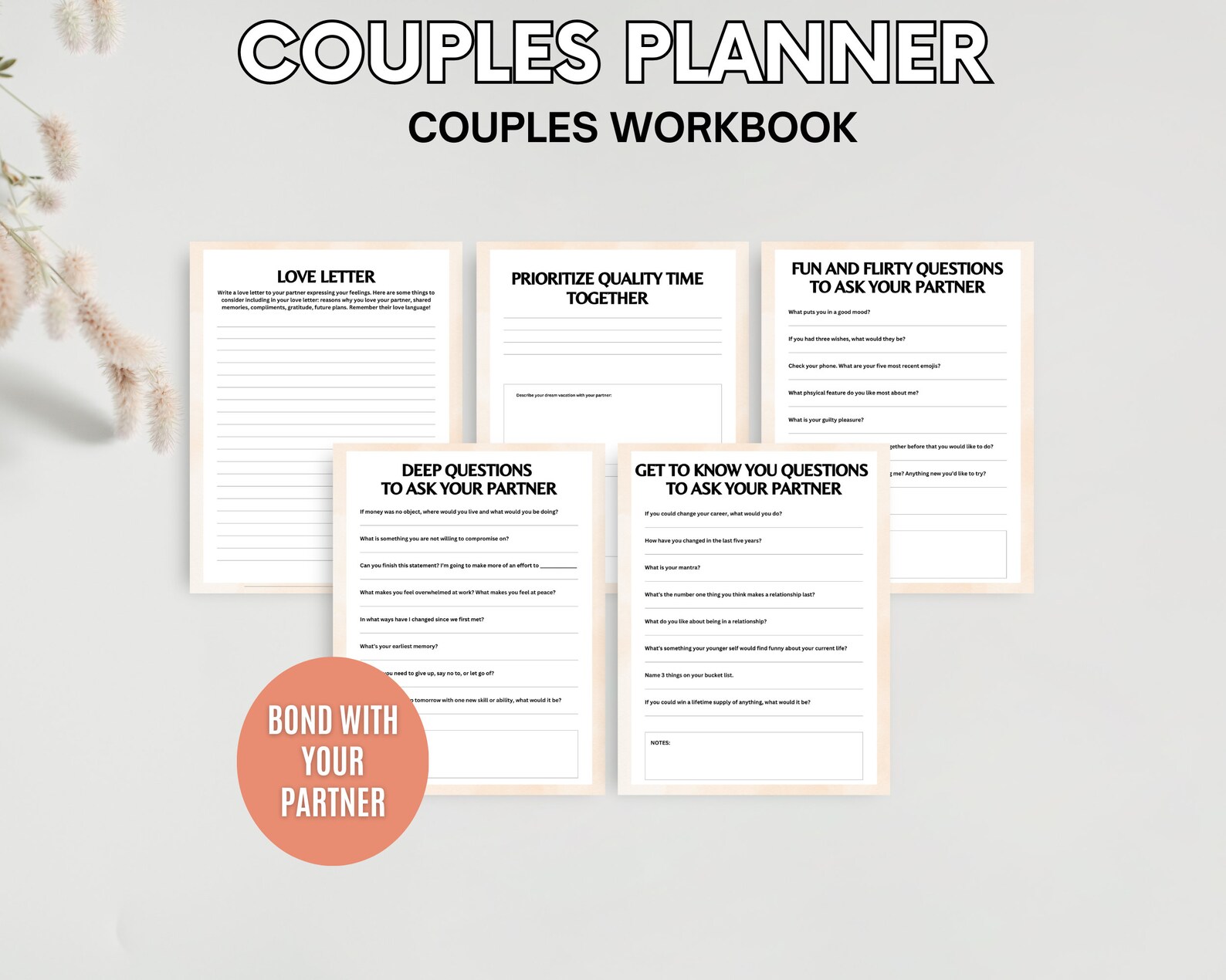 Printable Couples Journal | Couples Prompts | Relationship Journal | 85 ...