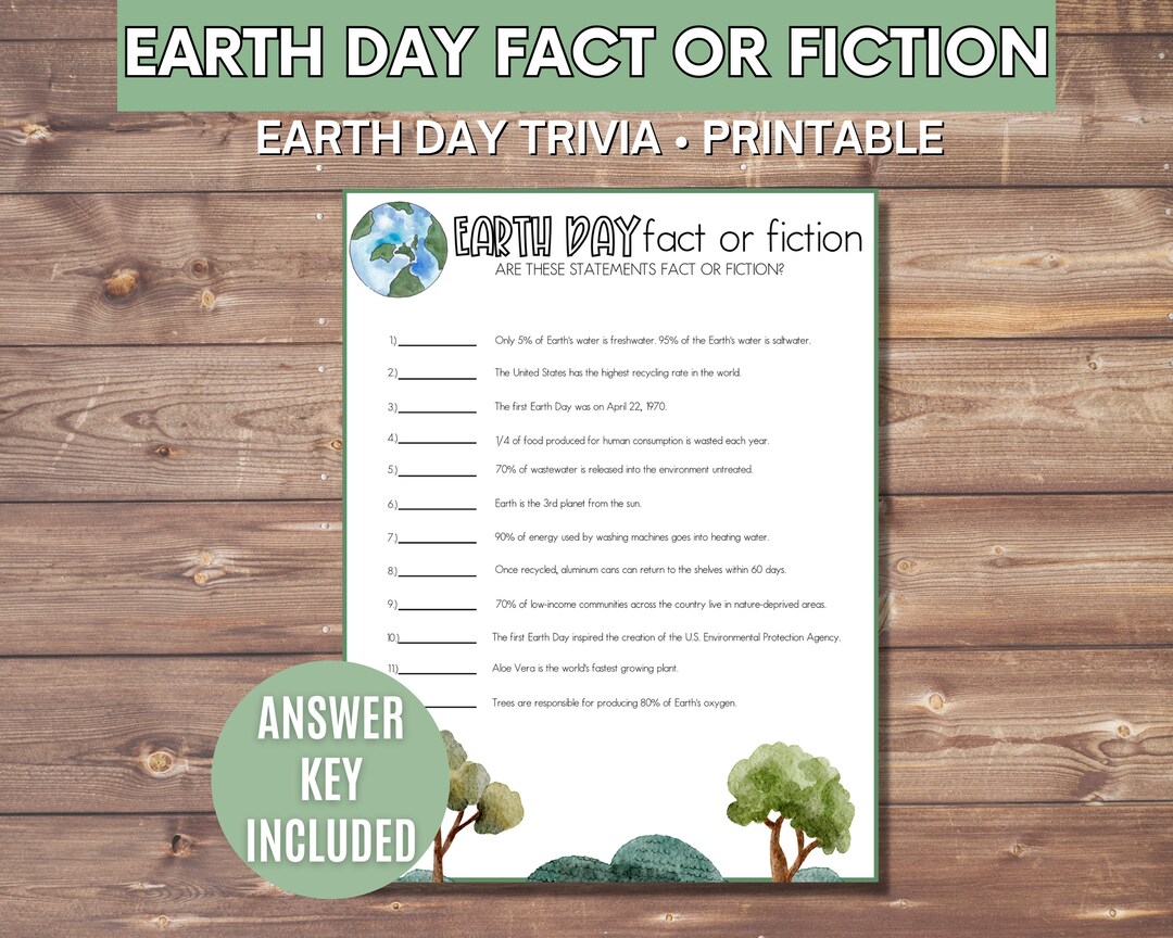 Earth Day Fact or Fiction With Earth Day Trivia | Earth Day Fun Fact ...