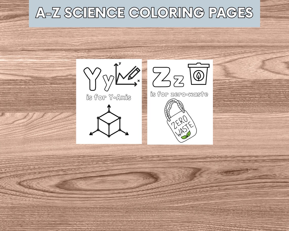 A-Z Science Alphabet Coloring Pages | Alphabet Coloring Pages for Kids ...