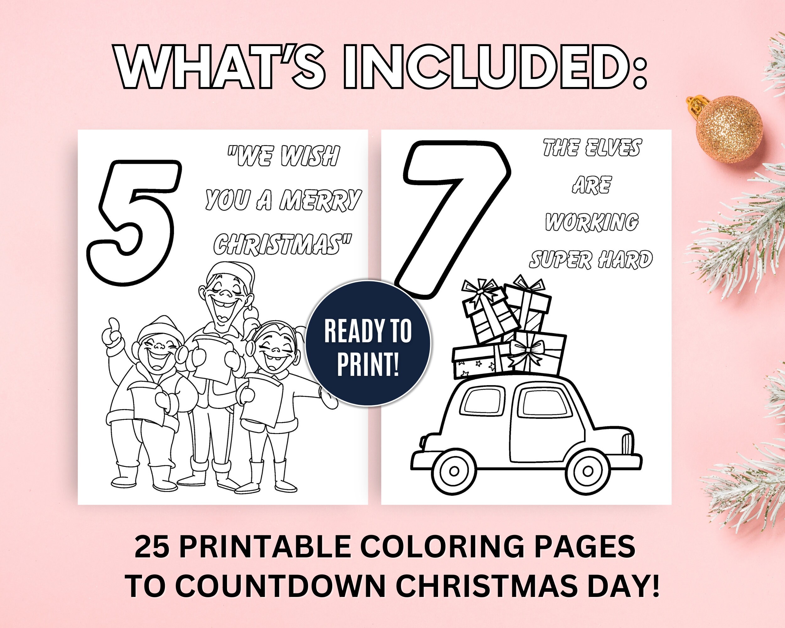 Christmas Countdown Printable | 25 Days of Christmas | Advent Calendar ...