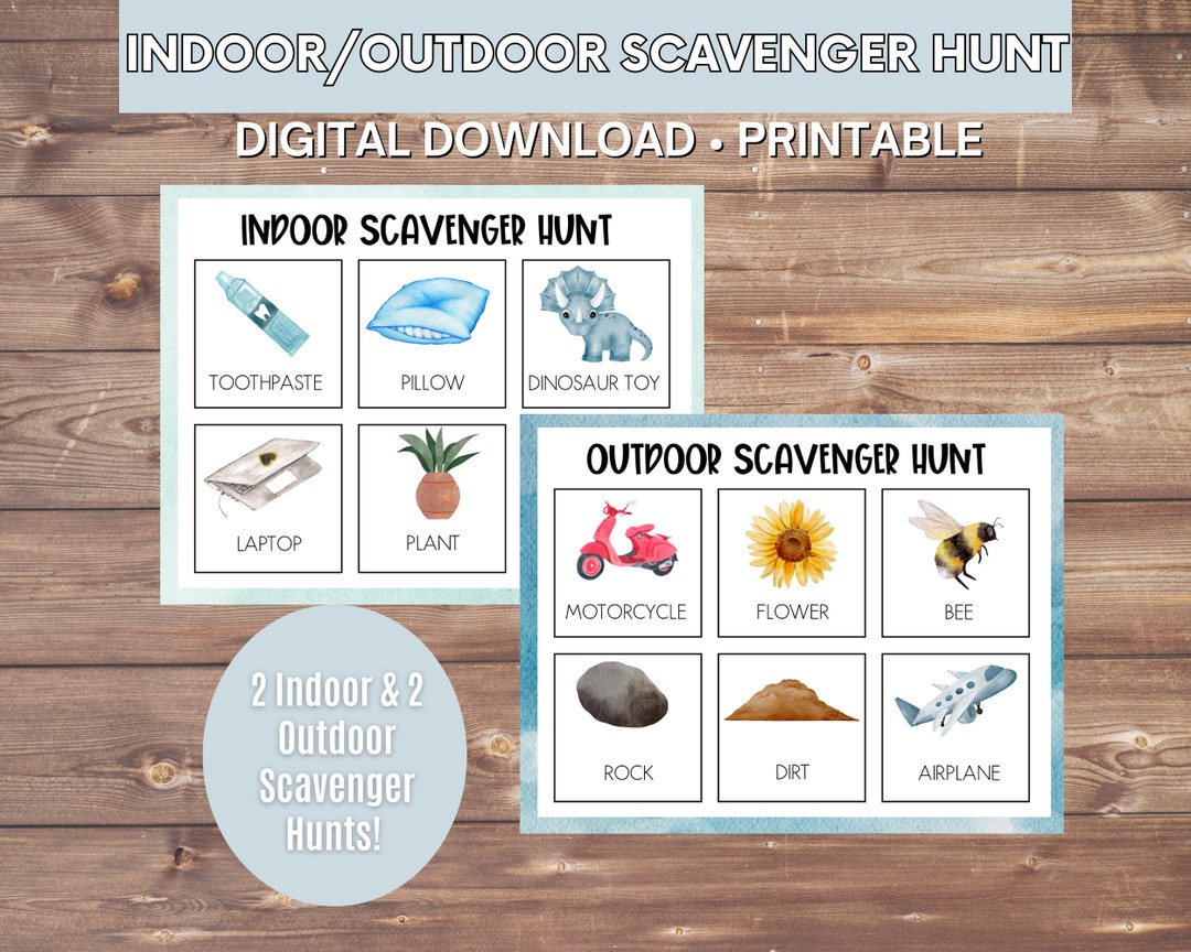 Indoor Outdoor Scavenger Hunt Prek | Scavenger Hunt for Kids | Activity ...