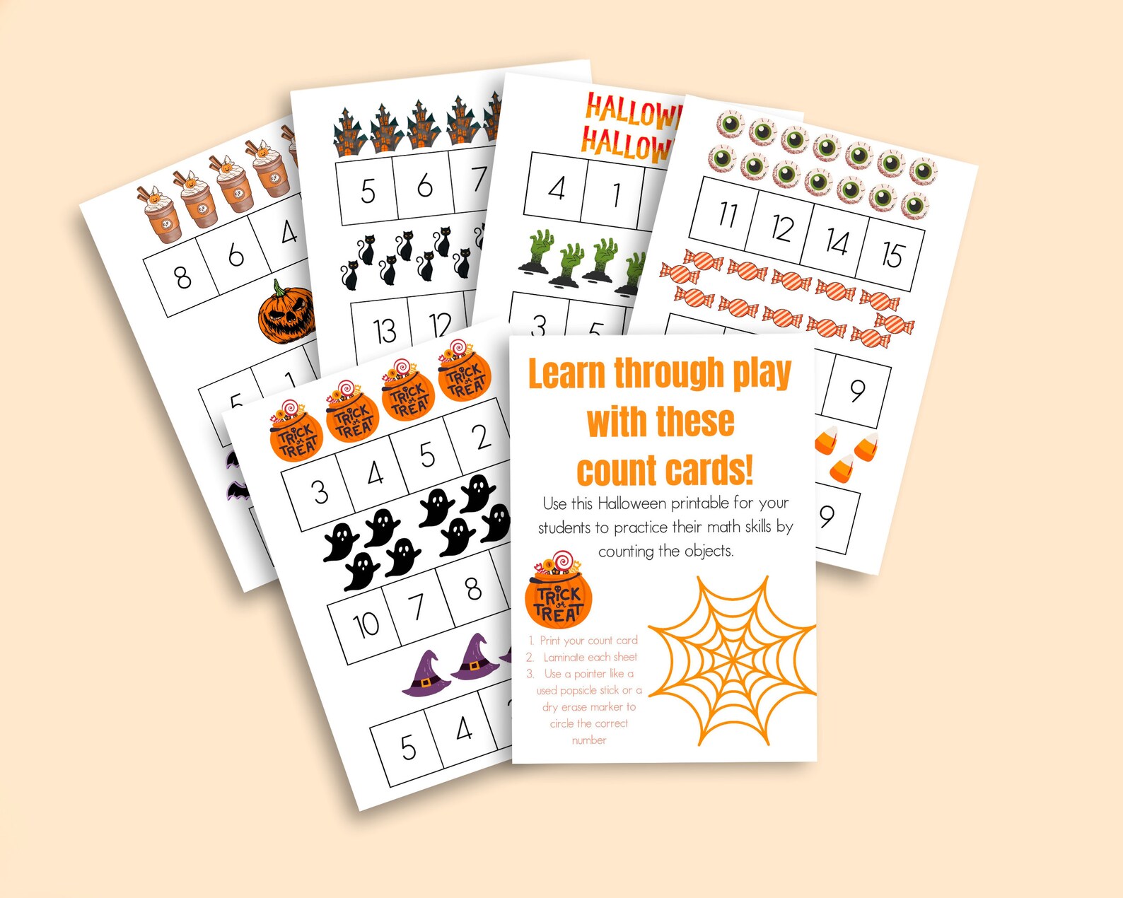 Halloween Counting Activity for Kids | Daycare Halloween Activity for ...