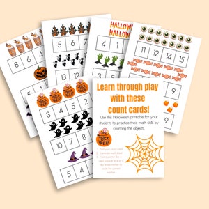 Halloween Counting Activity for Kids | Daycare Halloween Activity for ...