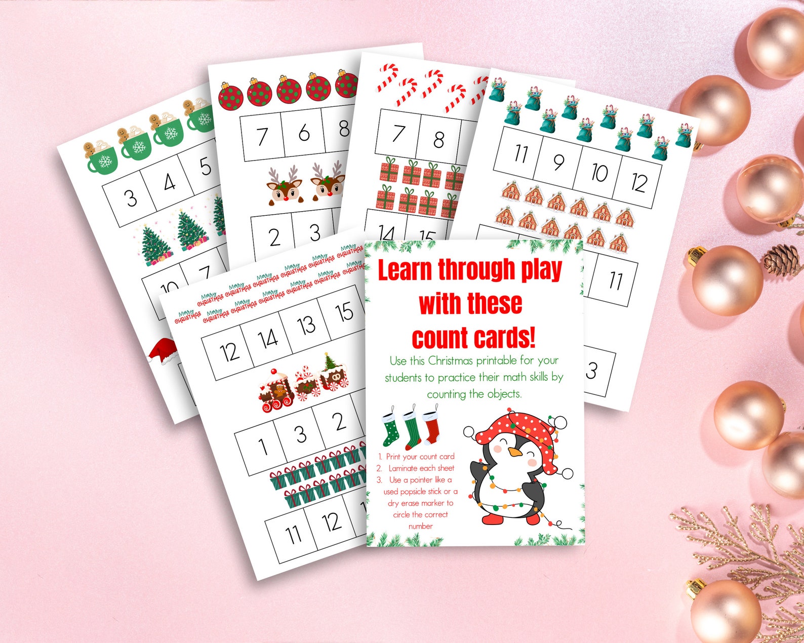 Christmas Counting Activity for Kids | Printable Counting Activity for ...