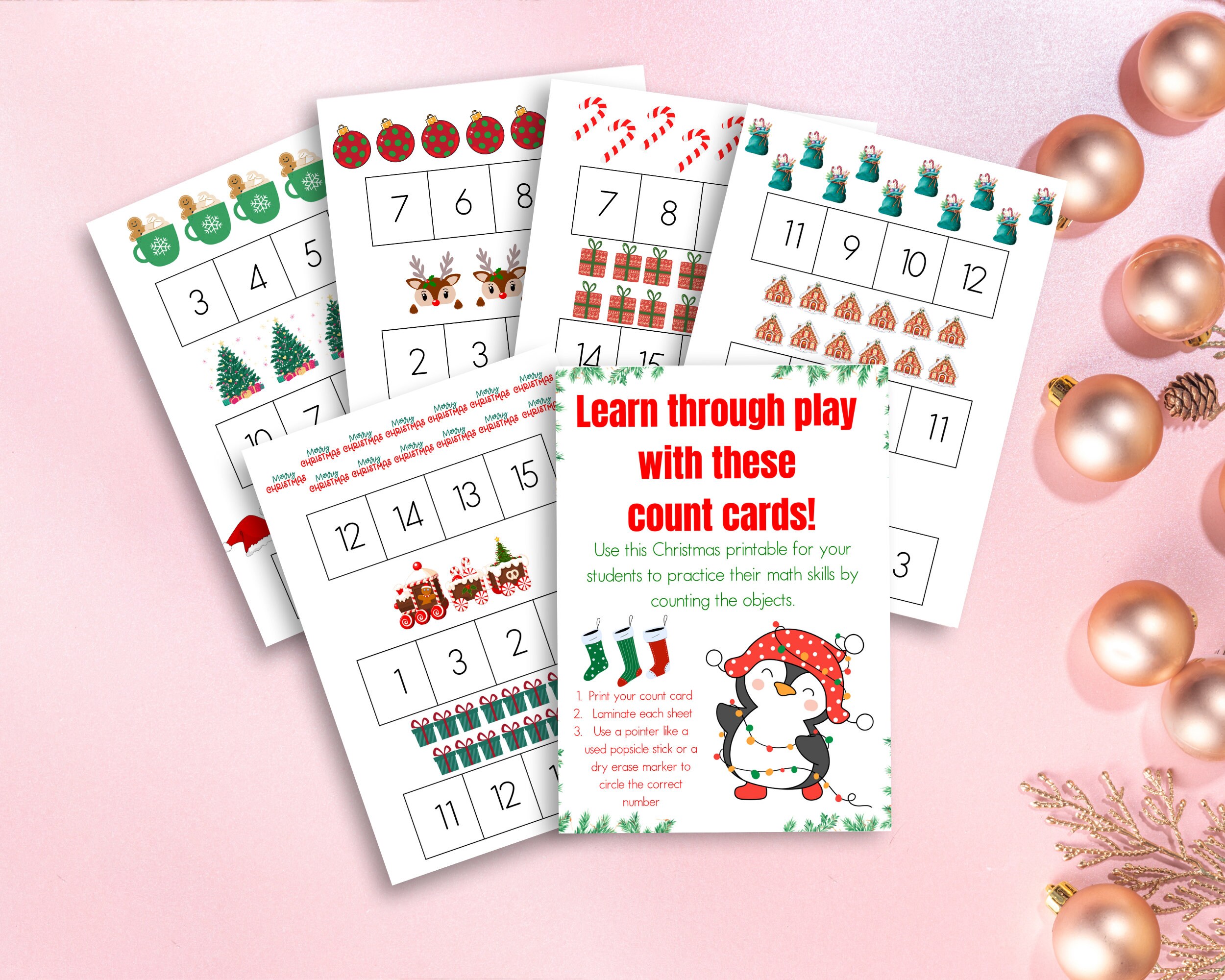 Christmas Counting Activity for Kids | Printable Counting Activity for ...