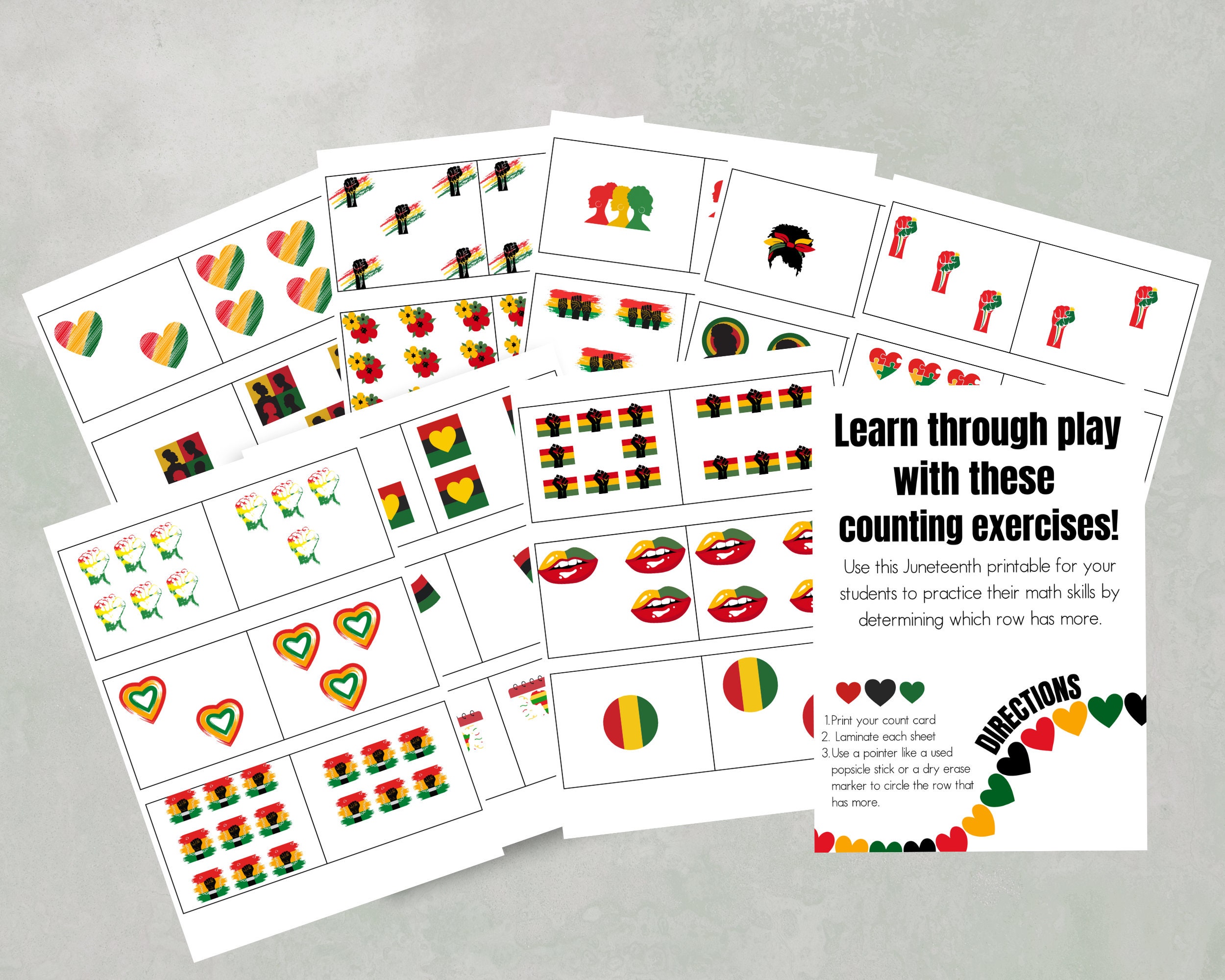 Juneteenth Counting Exercise for Pre-k | Counting Activity for Kids ...
