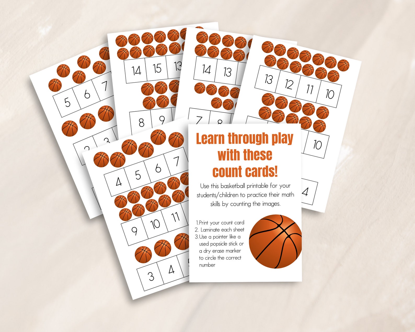 Sports Counting Cards for Kids | Preschool and Kindergarten Counting ...