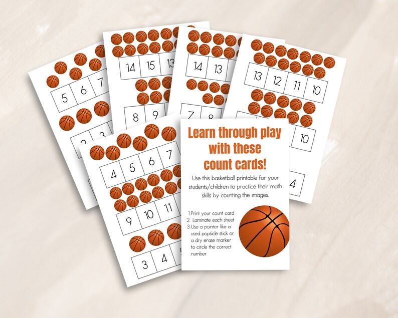 Sports Counting Cards for Kids | Preschool and Kindergarten Counting ...