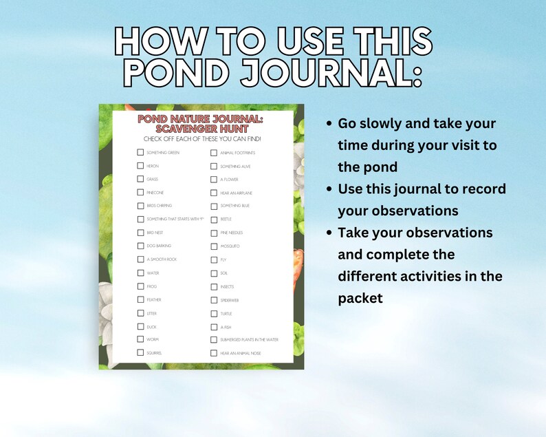 Pond Observation Journal Bundle | Science Activity for Kids | Outdoor ...