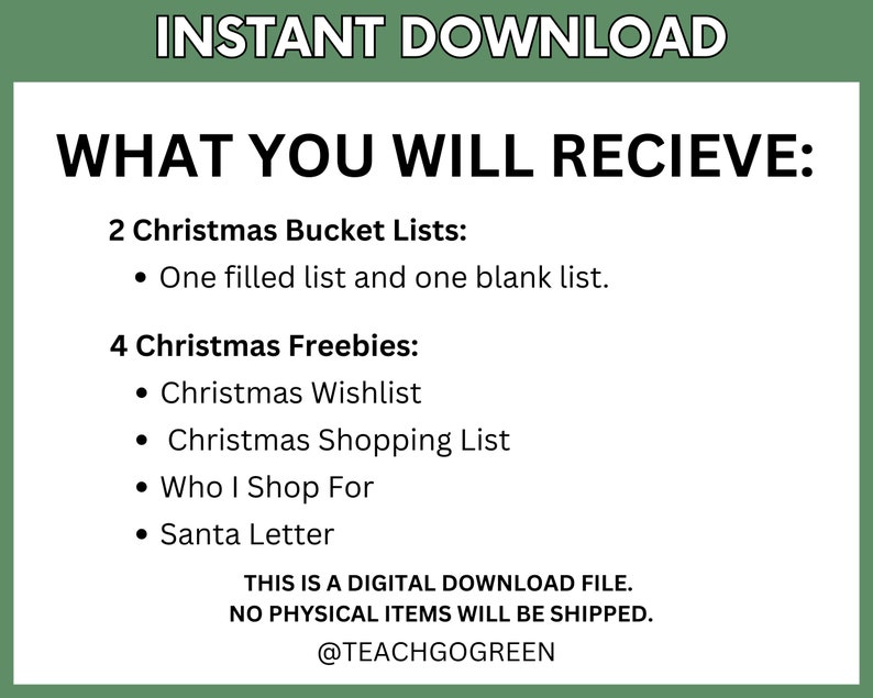 Christmas Bucket List for Families | Printable Christmas Bucket List ...
