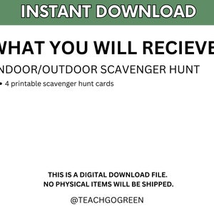Indoor Outdoor Scavenger Hunt Prek | Scavenger Hunt for Kids | Activity ...