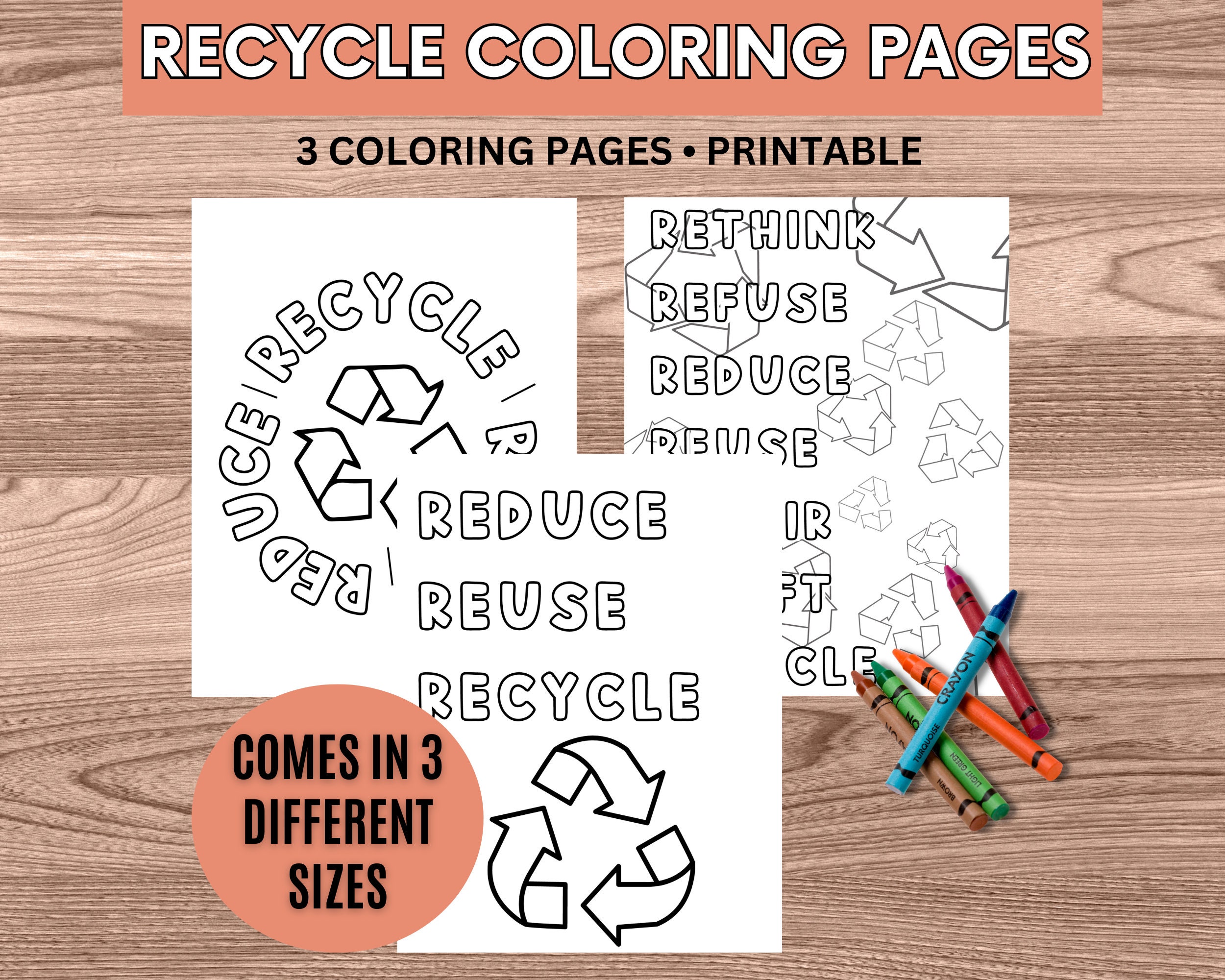 Coloring Pages Reduce Reuse Recycle [2025]