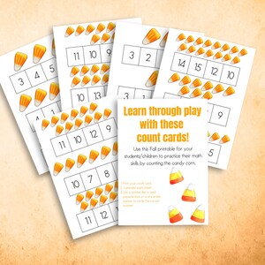 Candy Corn Counting Cards for Kids | Preschool and Kindergarten ...