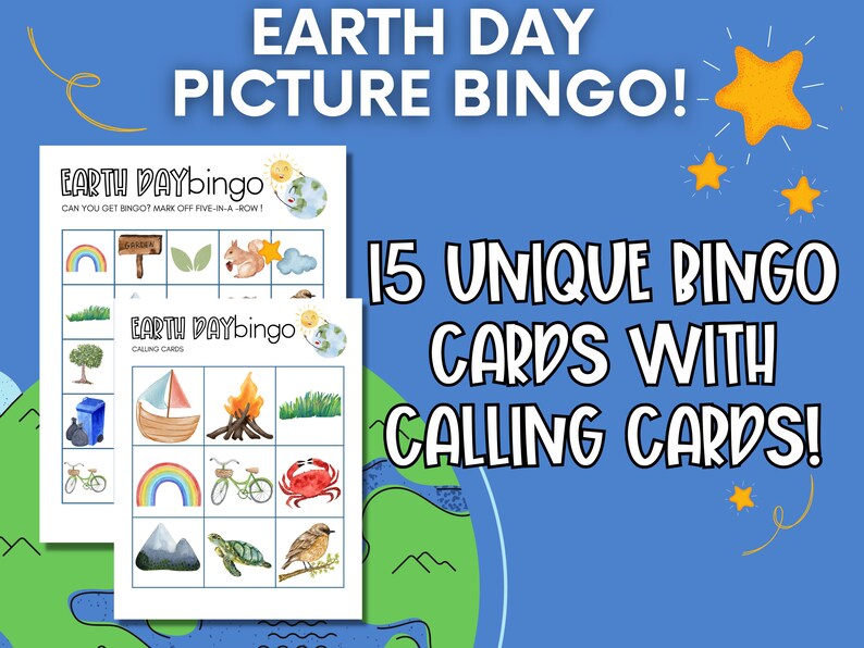 Earth Day Picture Bingo Printable Science Bingo Cards for - Etsy