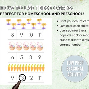 Easter Counting Cards for Kids | Preschool and Kindergarten Counting ...