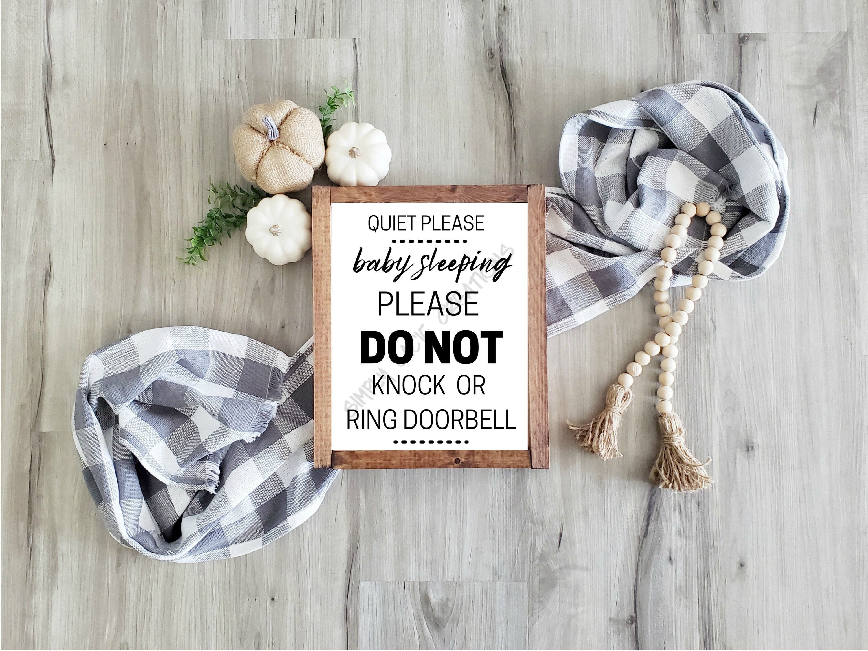 Quiet Baby Sleeping Sign, Sign for Newborn, Do Not Knock Baby Sign ...