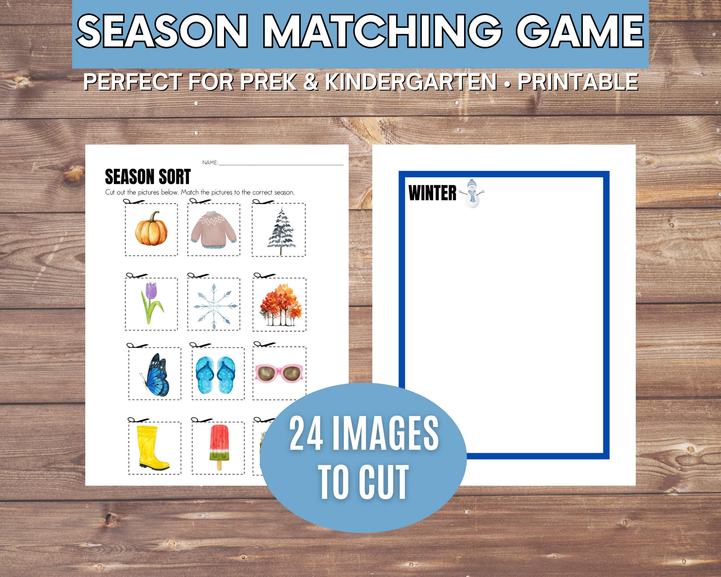 Season Sorting Activity | Four Season Activity | Educational Printable ...