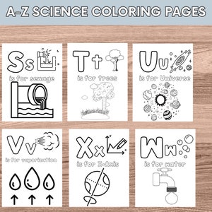 A-Z Science Alphabet Coloring Pages | Alphabet Coloring Pages for Kids ...